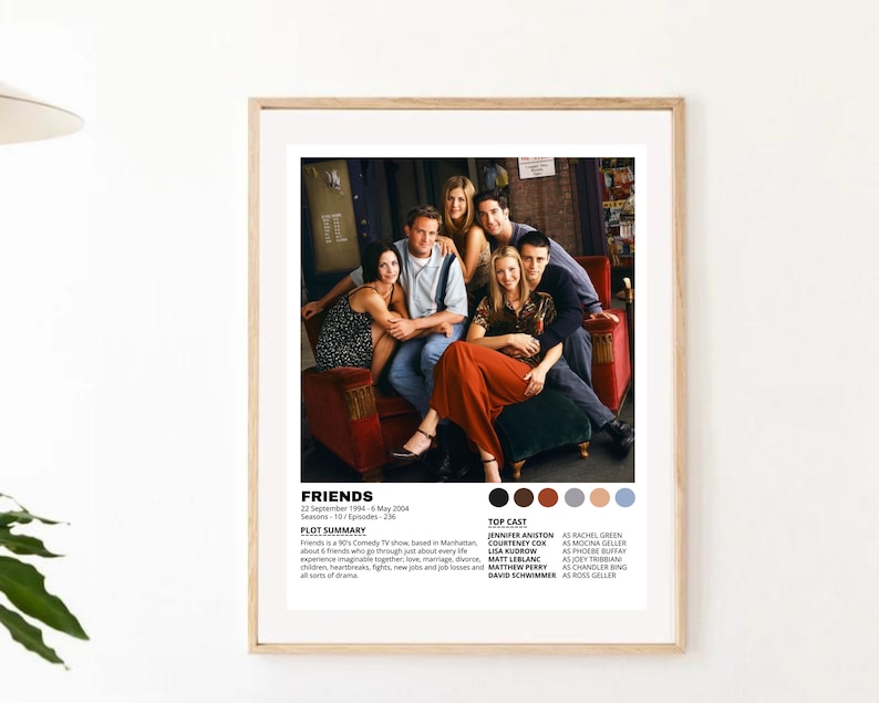 Friends Tv Show Poster / Friends Sitcom Poster / Movie Poster / Poster ...