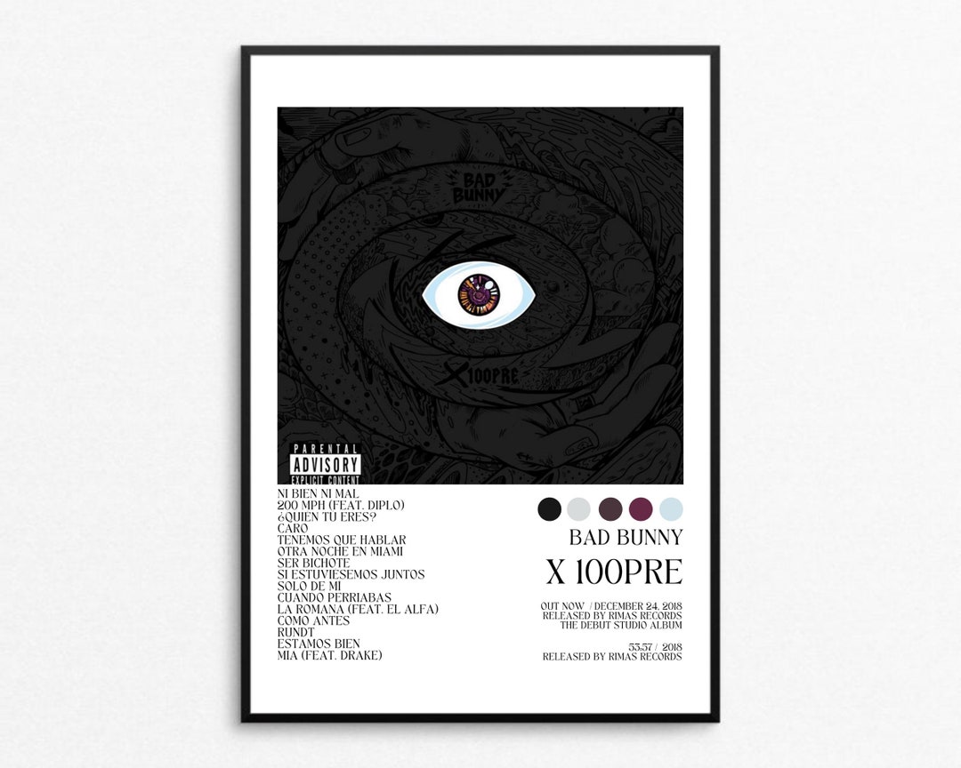 Bad Bunny Poster Bad Bunny X100pre X100pre Album Cover Etsy