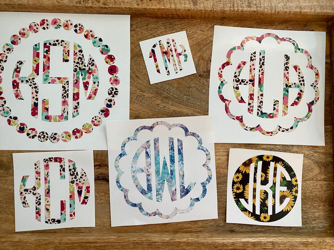 Pattern Monogrammed Decal Initial Decal Stanley Cup Hydroflask Leopard ...