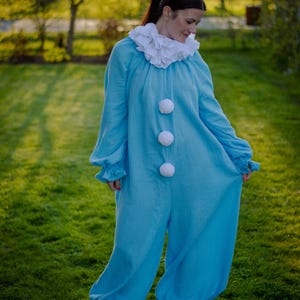 Clown Costume Aqua Blue Adult Unisex Suite Vintage Harlequin Circus ...