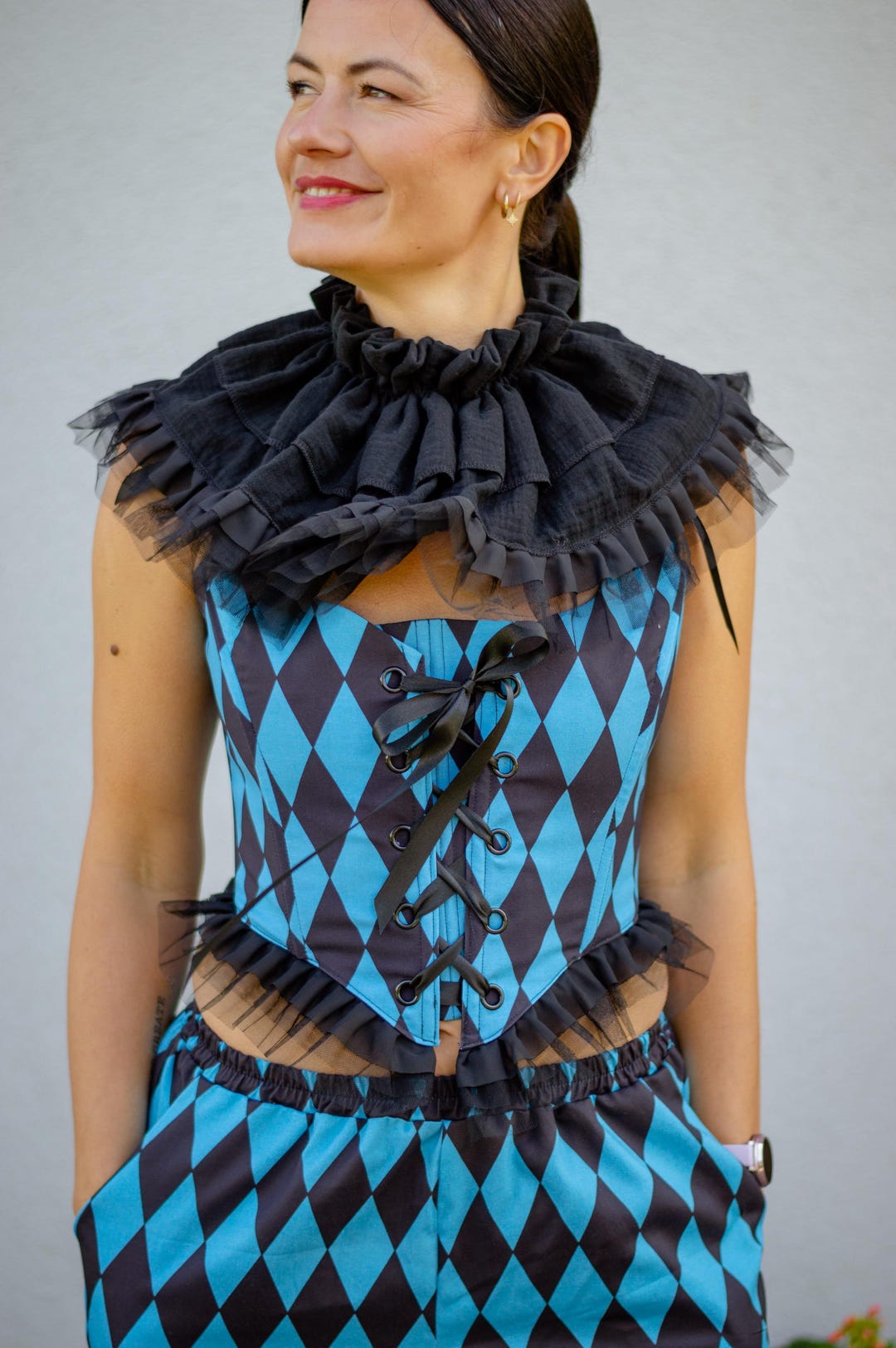 Harlequin Corset: Royal Blue, Circus Costume, Renfaire Cosplay - Etsy