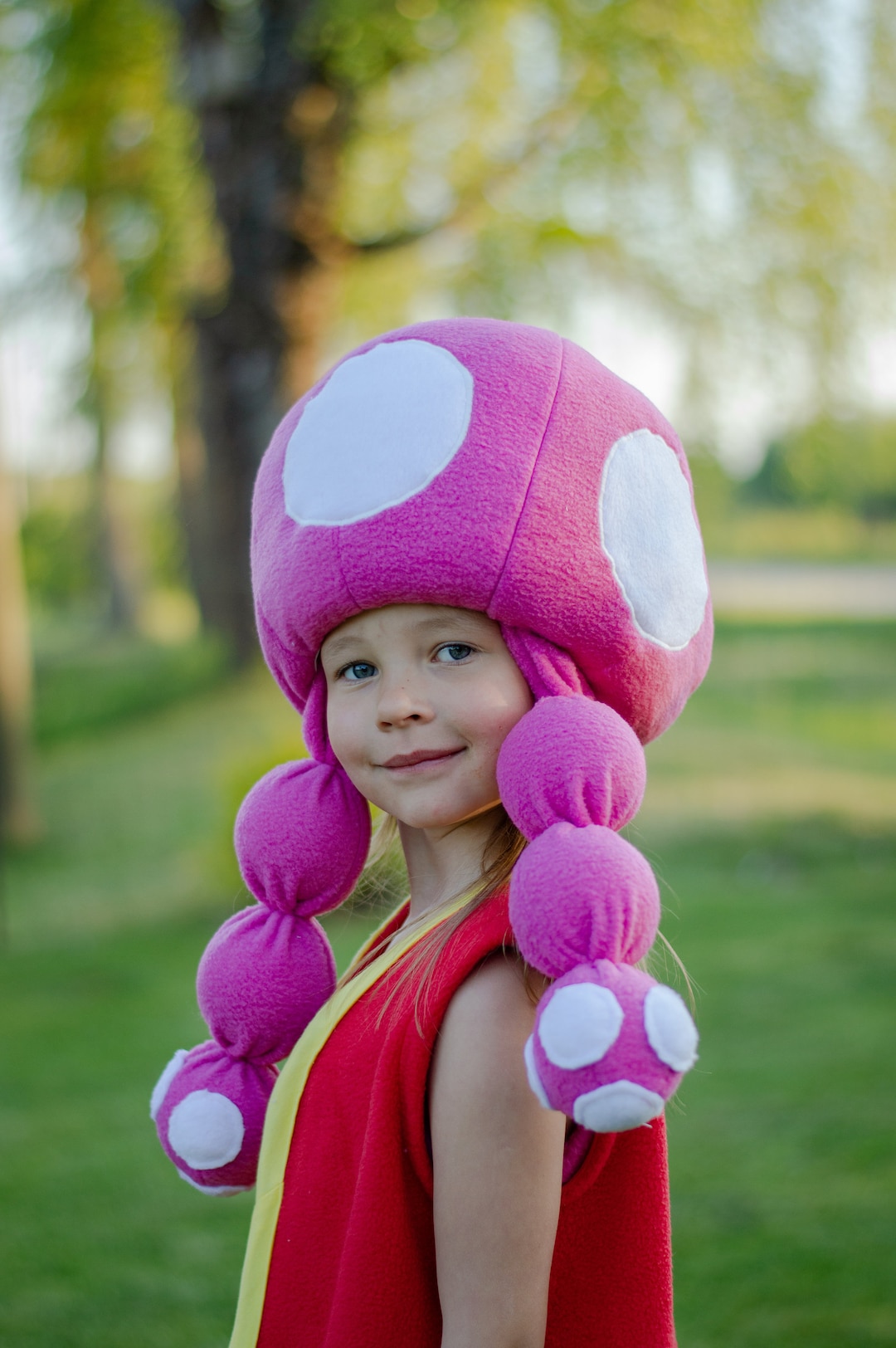 Pink Toad Hat Mushroom Toadstool Kids Adults Costumes Halloween Costume ...