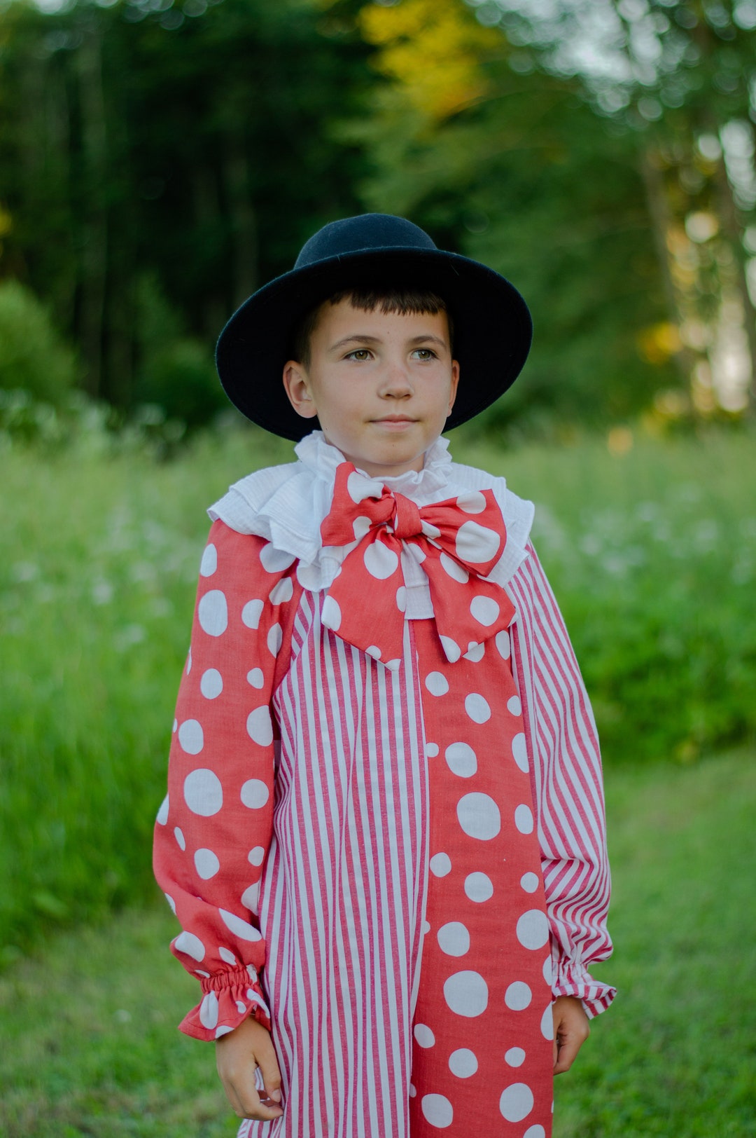 Clown Costume Kids Outfit Vintage Circus Jumpsuit Pierrot Unisex ...