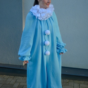 Clown Costume Aqua Blue Adult Unisex Suit Circus Costume Halloween ...
