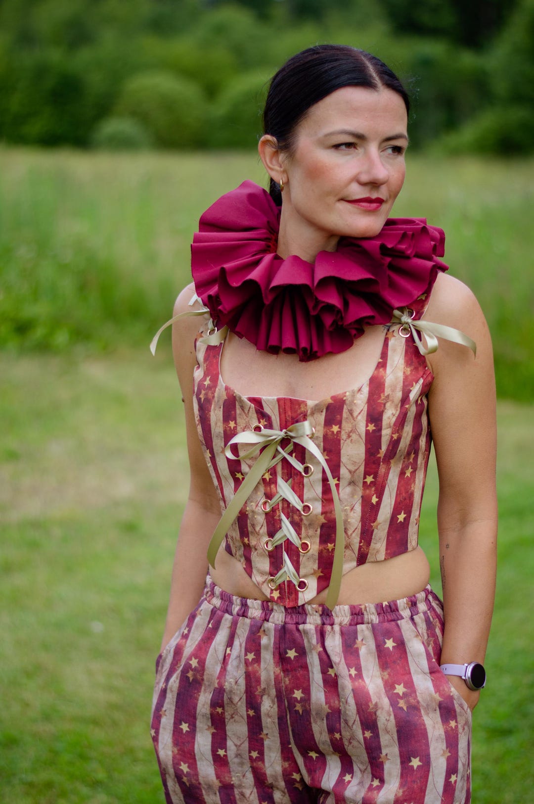 Corset Vintage Golden Stars Circus Outfit Cottagecore Romantic Corset ...