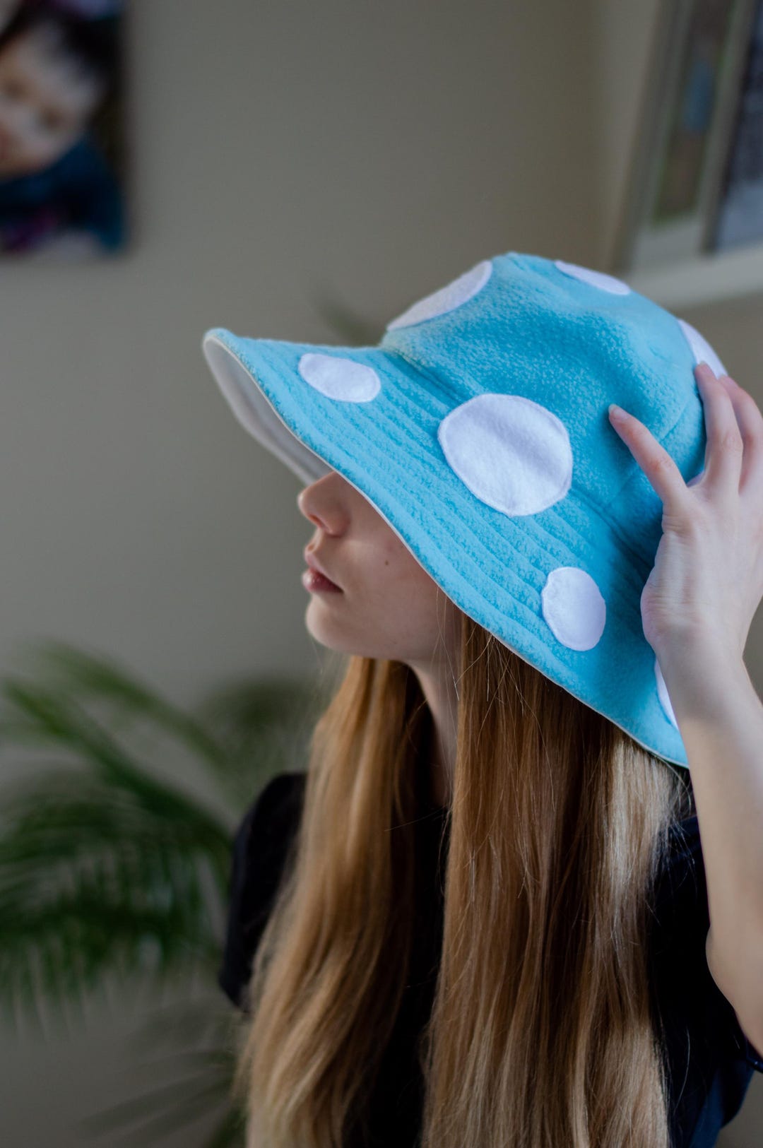 READY TO SHIP Aqua Blue Bucket Hat Mushroom Hat Toadstool Kids Adults ...