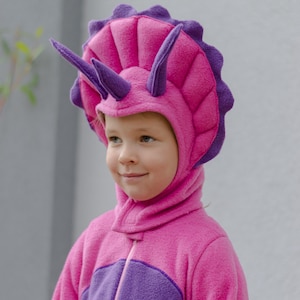 Dinosaur Costume Pink Triceratops Jumpsuit Kids Baby Toddler Cosplay ...