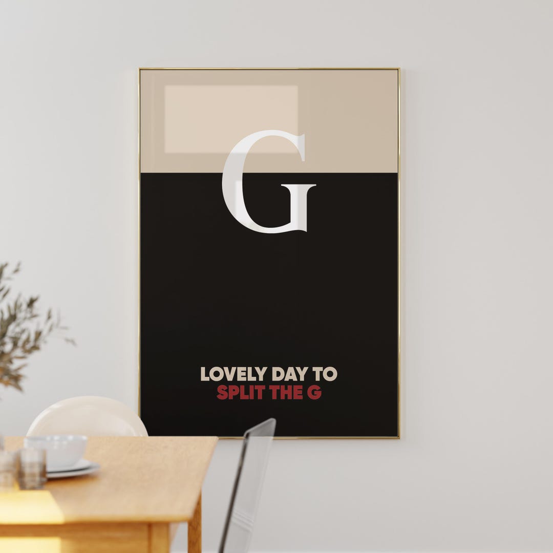 Split the G - Wall Art Print - GUINNESS Inspired Print - Home Bar - Man ...