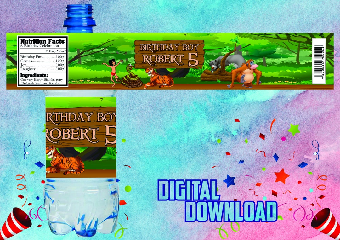 Jungle Book Bottle Labels, Jungle Book Labels, Jungle Book Favors ...