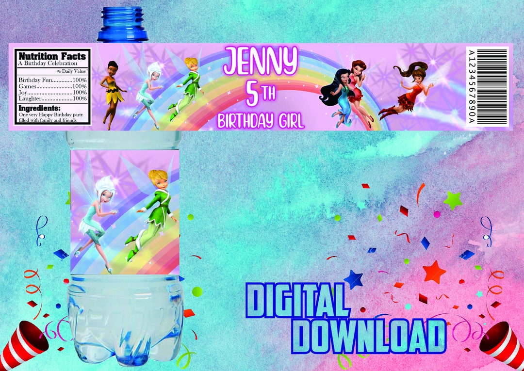 Tinkerbell Bottle Labels, Tinkerbell Labels, Tinkerbell Favors ...