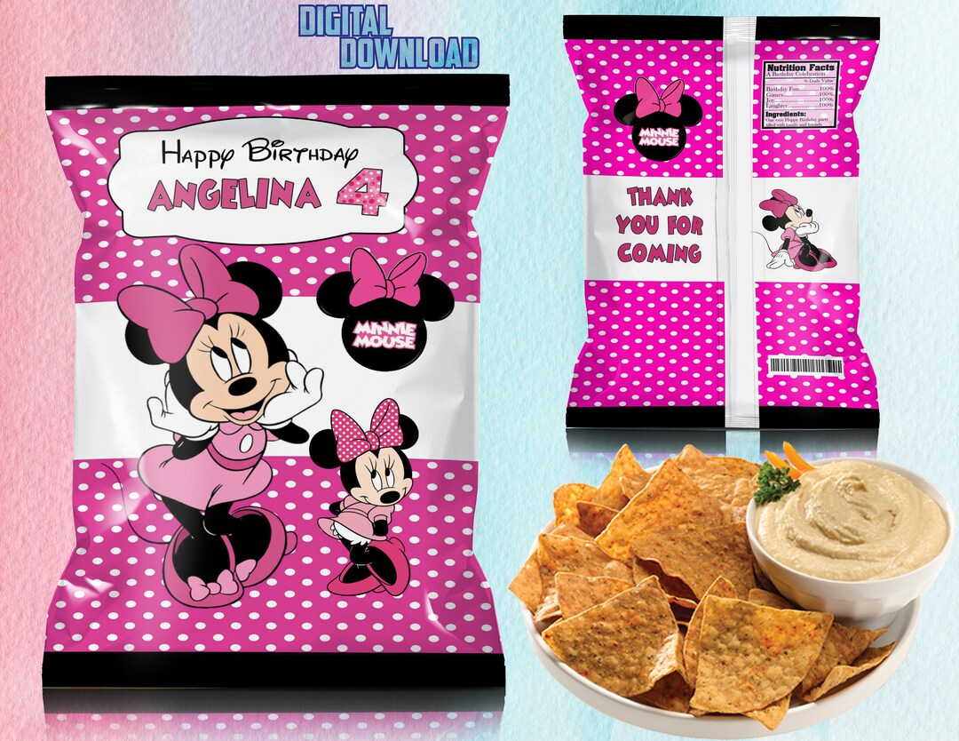 Minnie Mouse Chip Bag Minnie Mouse Party Favor Minnie Mouse - Etsy Canada