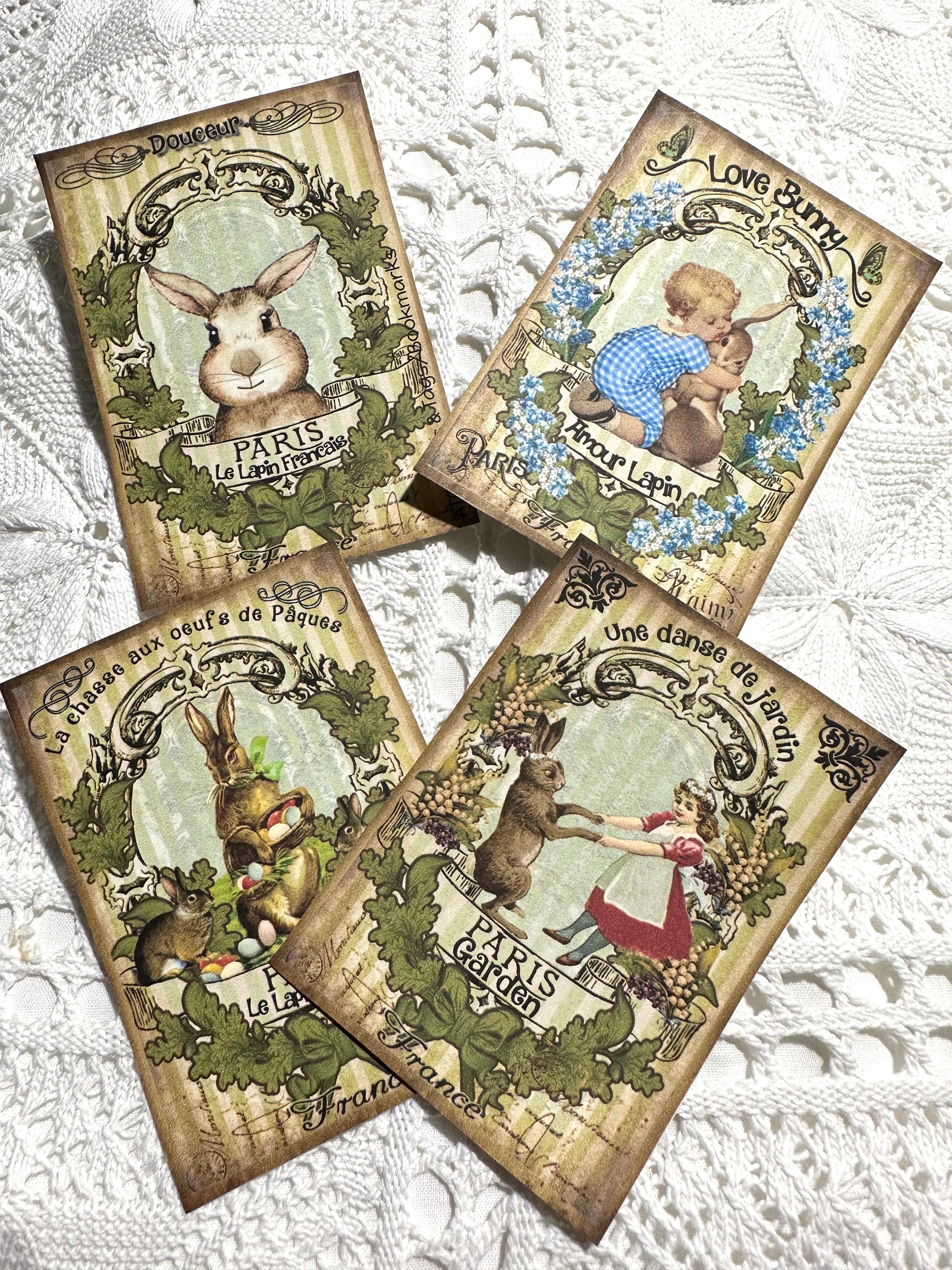 VINTAGE FRENCH RABBITS Printable Bundle Easter Bunny Paris Garden ...