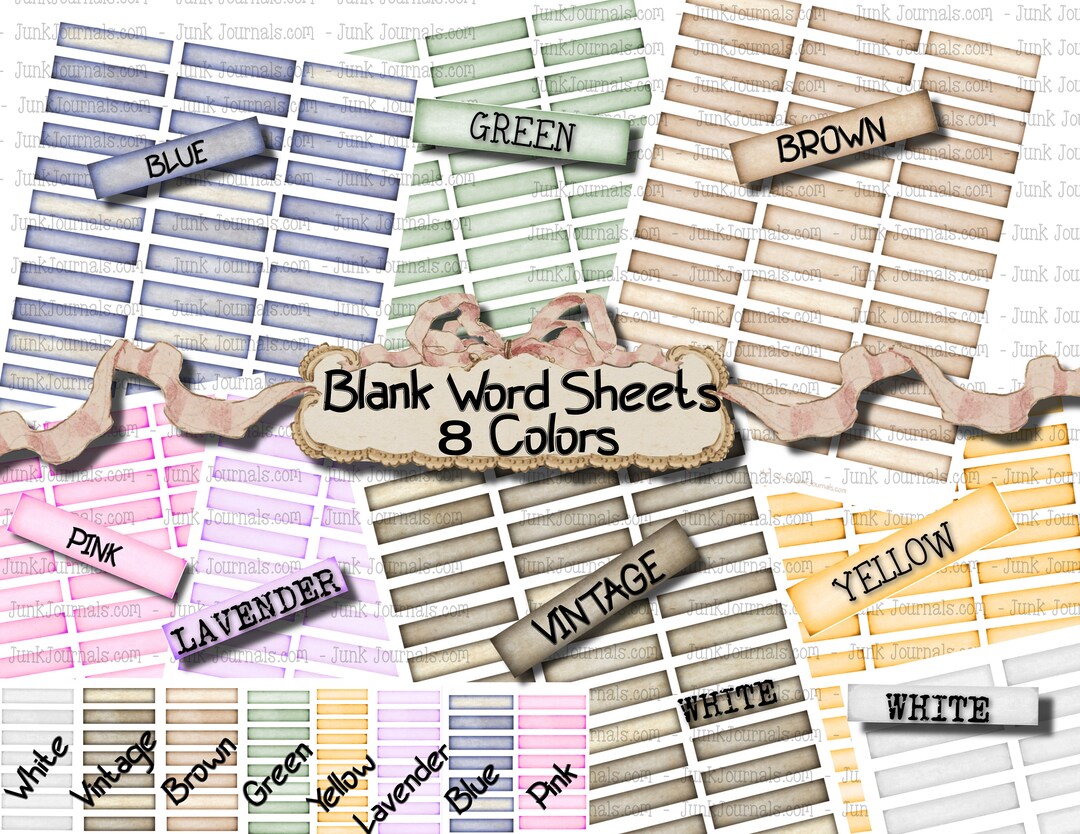 BLANK WORD Labels Distressed Vintage Printables Collage Sheets Add Your ...
