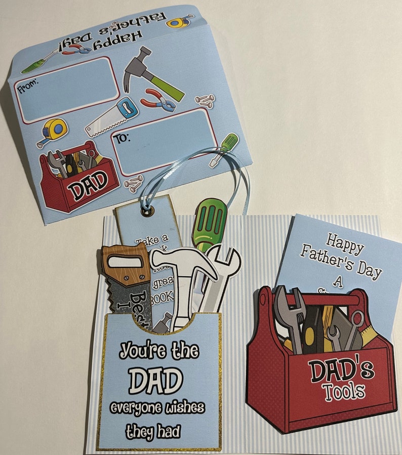 DAD'S TOOLBOX CARD Set Father's Day Card Envelope - Etsy