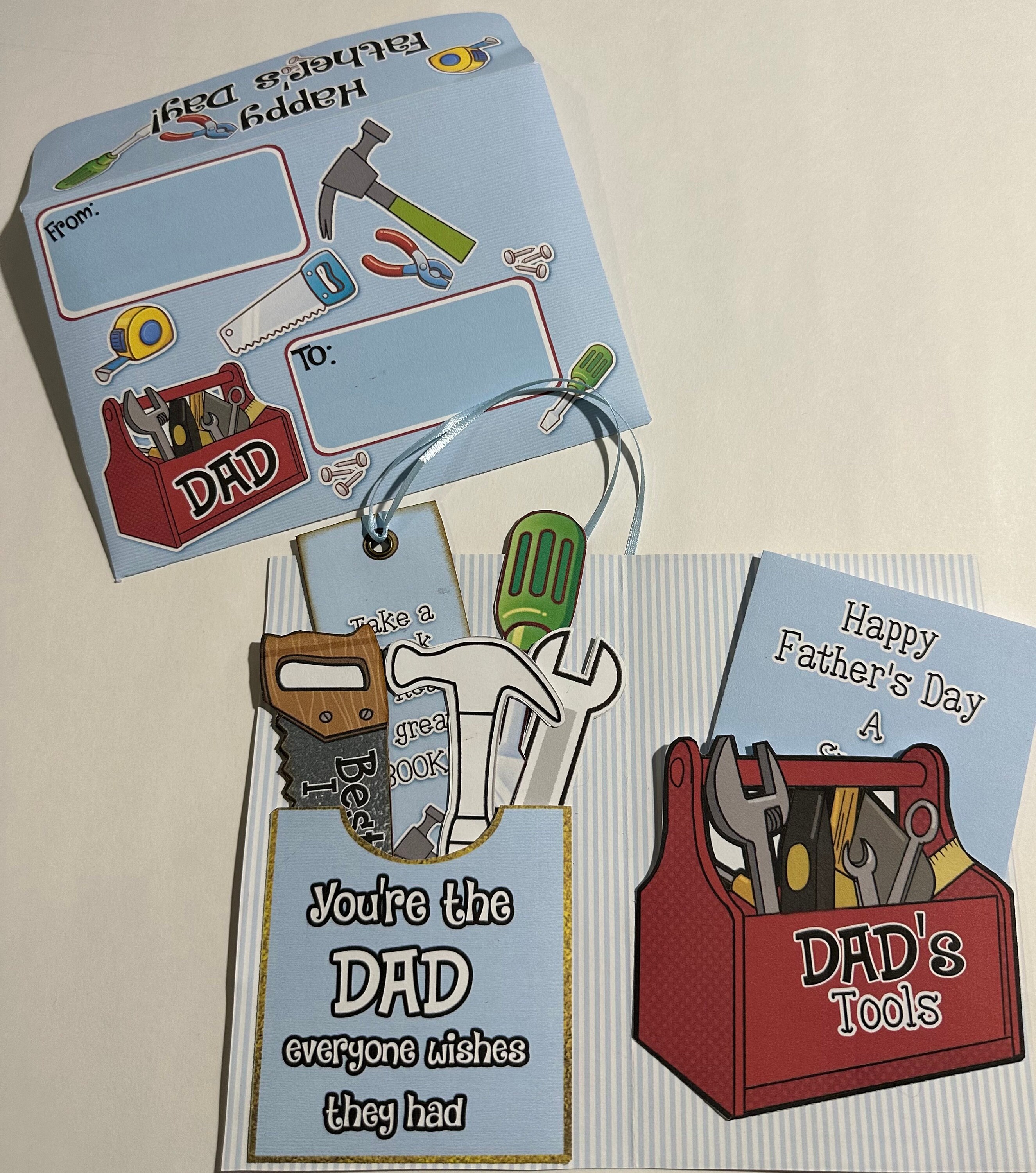 DAD'S TOOLBOX CARD Set Father's Day Card Envelope - Etsy