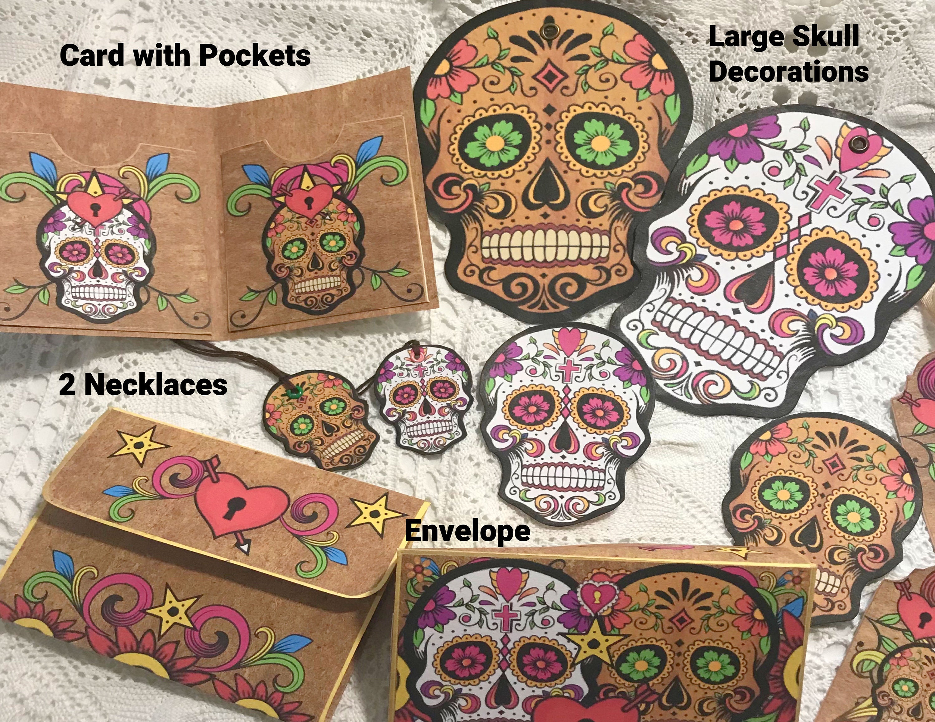 SUGAR SKULLS KIT Junk Journal Bundle 2 Huge 2 Med 20 Small Boys 20 ...