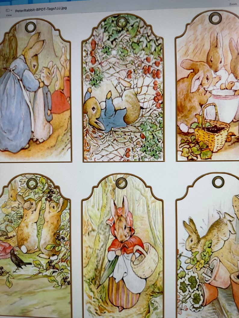 BEATRIX POTTER Peter Rabbit Mr.mcgregor Set 1 Circles ATC Cards Tags ...