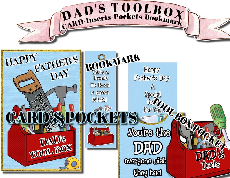 DAD'S TOOLBOX CARD Set Father's Day Card Envelope - Etsy