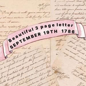 1700s & 1800s ANTIQUE HANDWRITTEN LETTERS Ephemera, Vintage Calligraphy ...