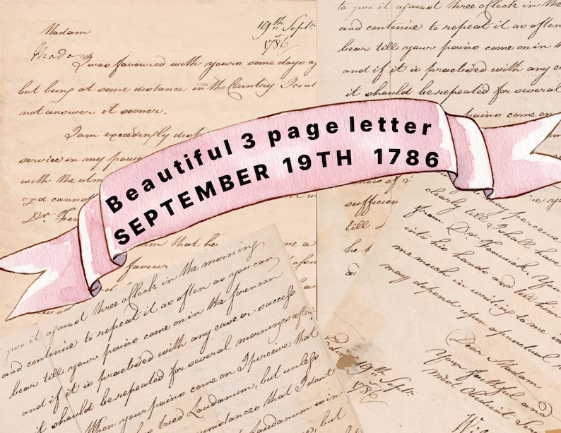 1700s & 1800s ANTIQUE HANDWRITTEN LETTERS Ephemera, Vintage Calligraphy ...