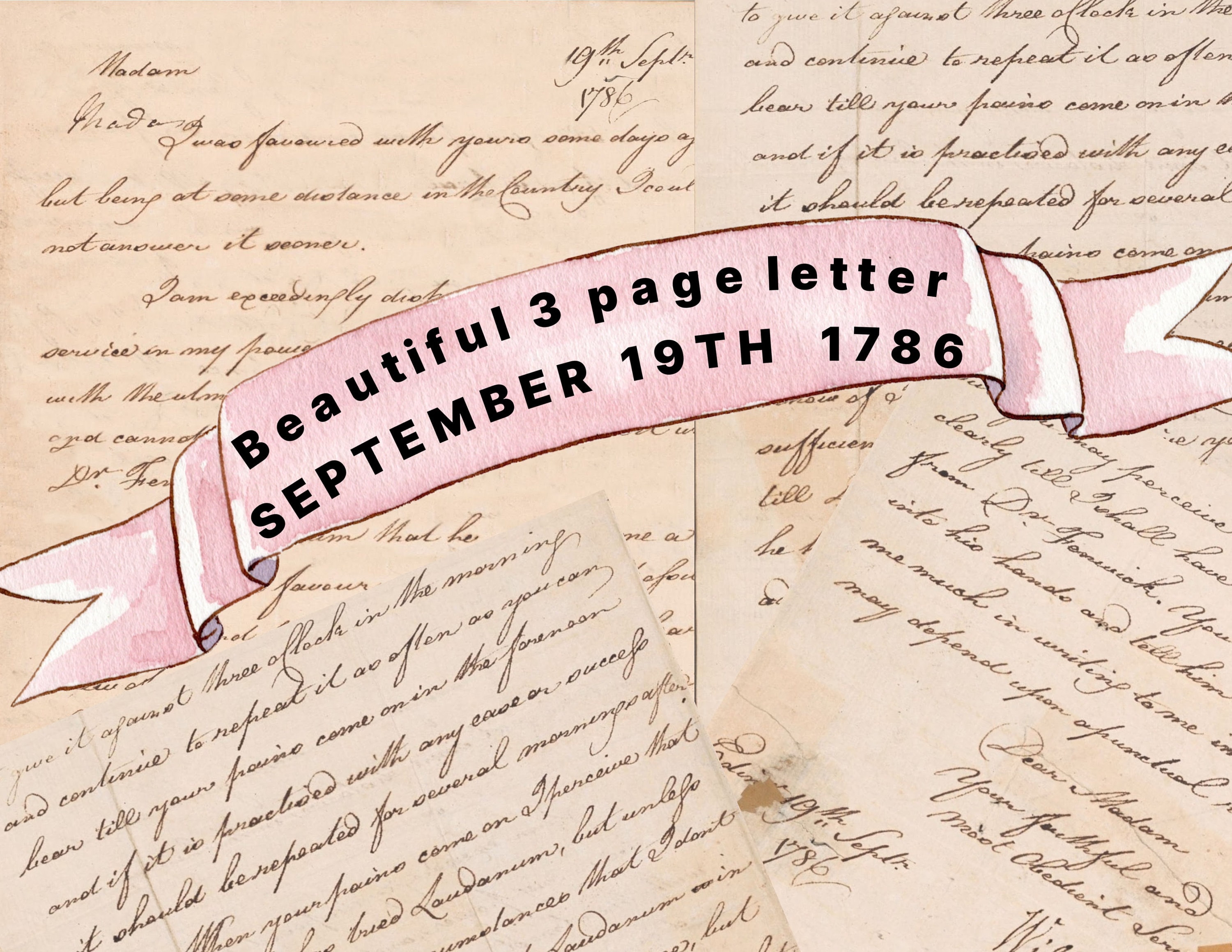 1700s & 1800s ANTIQUE HANDWRITTEN LETTERS Ephemera, Vintage Calligraphy ...