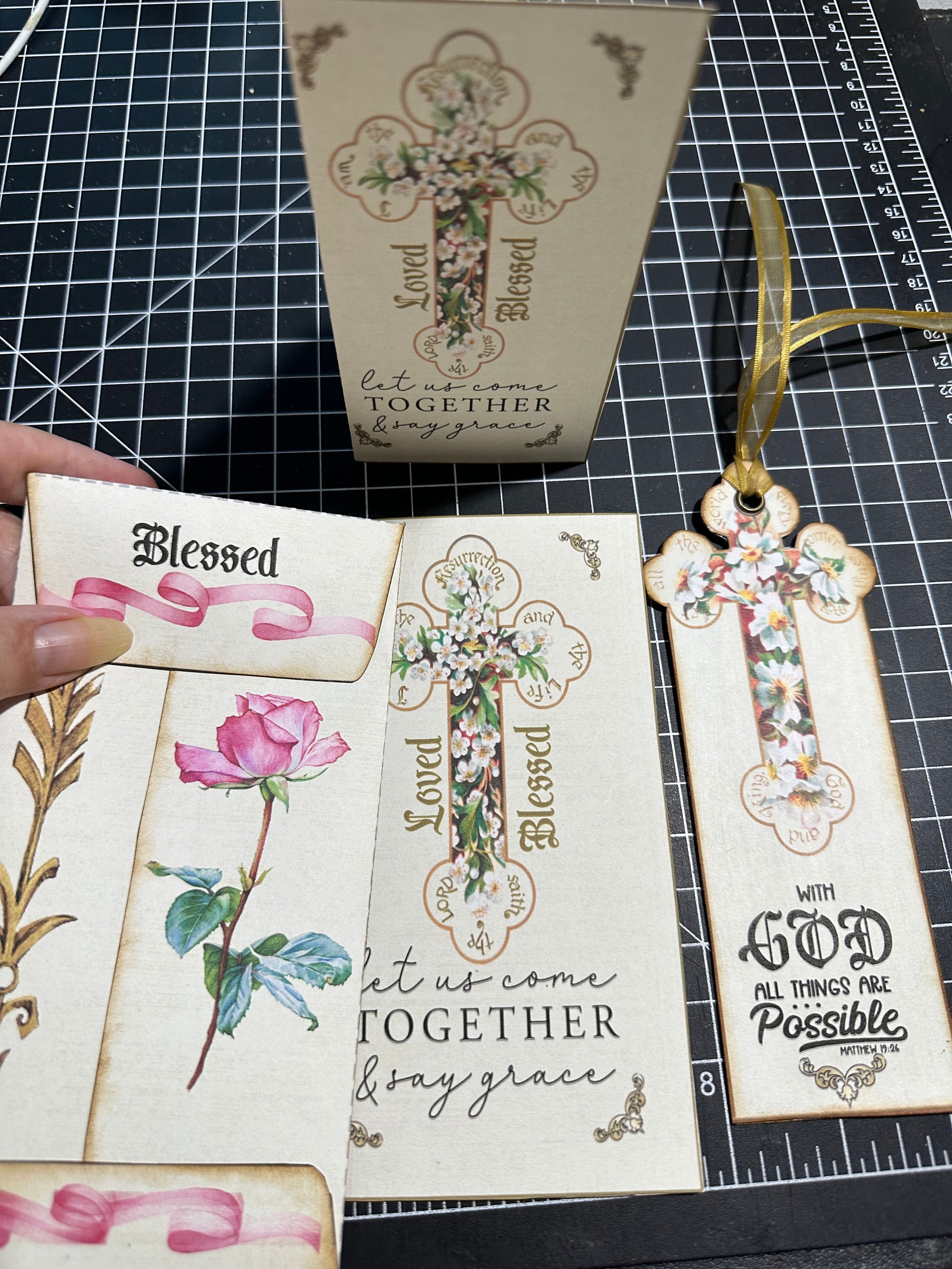 BEAUTIFUL CROSS KIT Paper Digital Printable Greeting Cards, Bookmarks ...