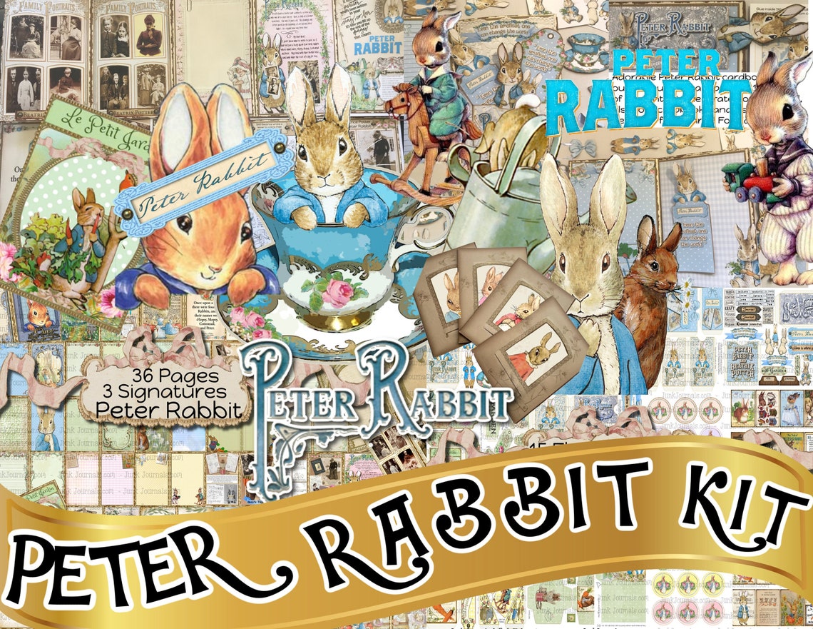 PETER RABBIT HUGE Junk Journal Kit Beatrice Potter Vintage - Etsy