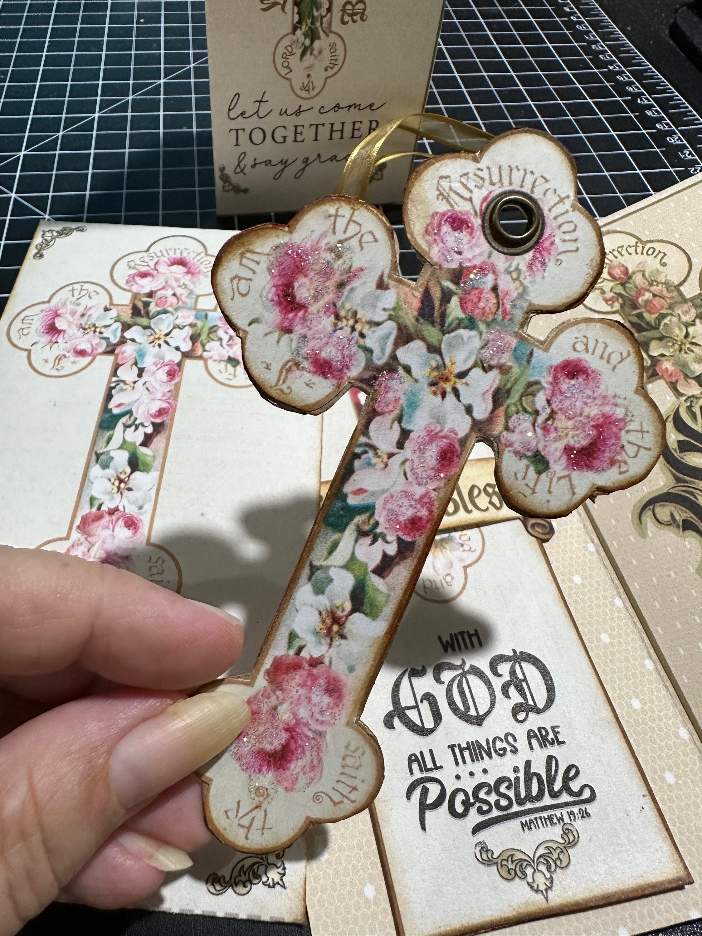 BEAUTIFUL CROSS KIT Paper Digital Printable Greeting Cards, Bookmarks ...