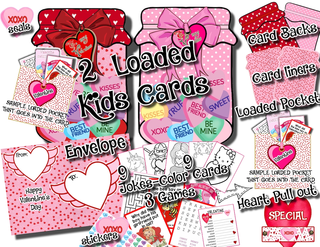 BEST KIDS VALENTINE Loted Pocket Spiele Witze Karten - Etsy Österreich