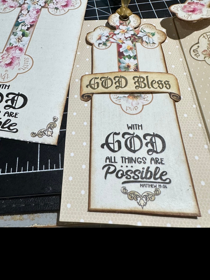 BEAUTIFUL CROSS KIT Paper Digital Printable Greeting Cards, Bookmarks ...