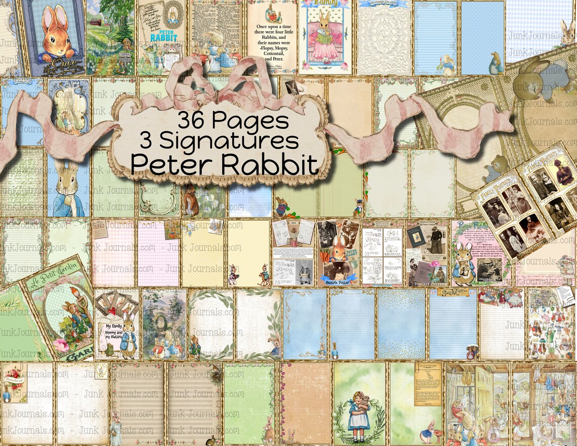 PETER RABBIT HUGE Junk Journal Kit Beatrice Potter Vintage - Etsy