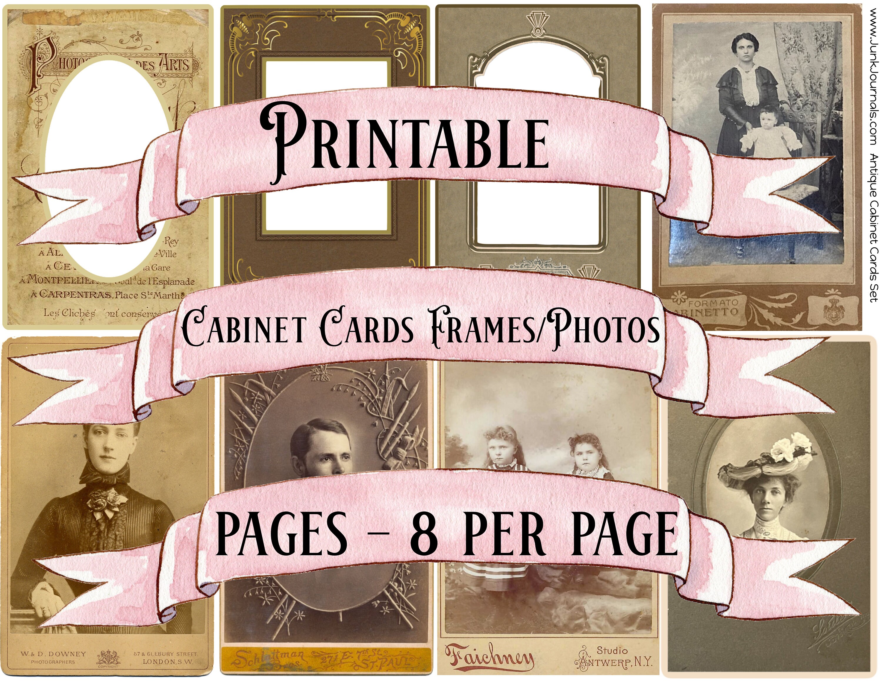 ANTIQUE CABINET CARDS - Frames - Collage Sheets. Printable Pages ...