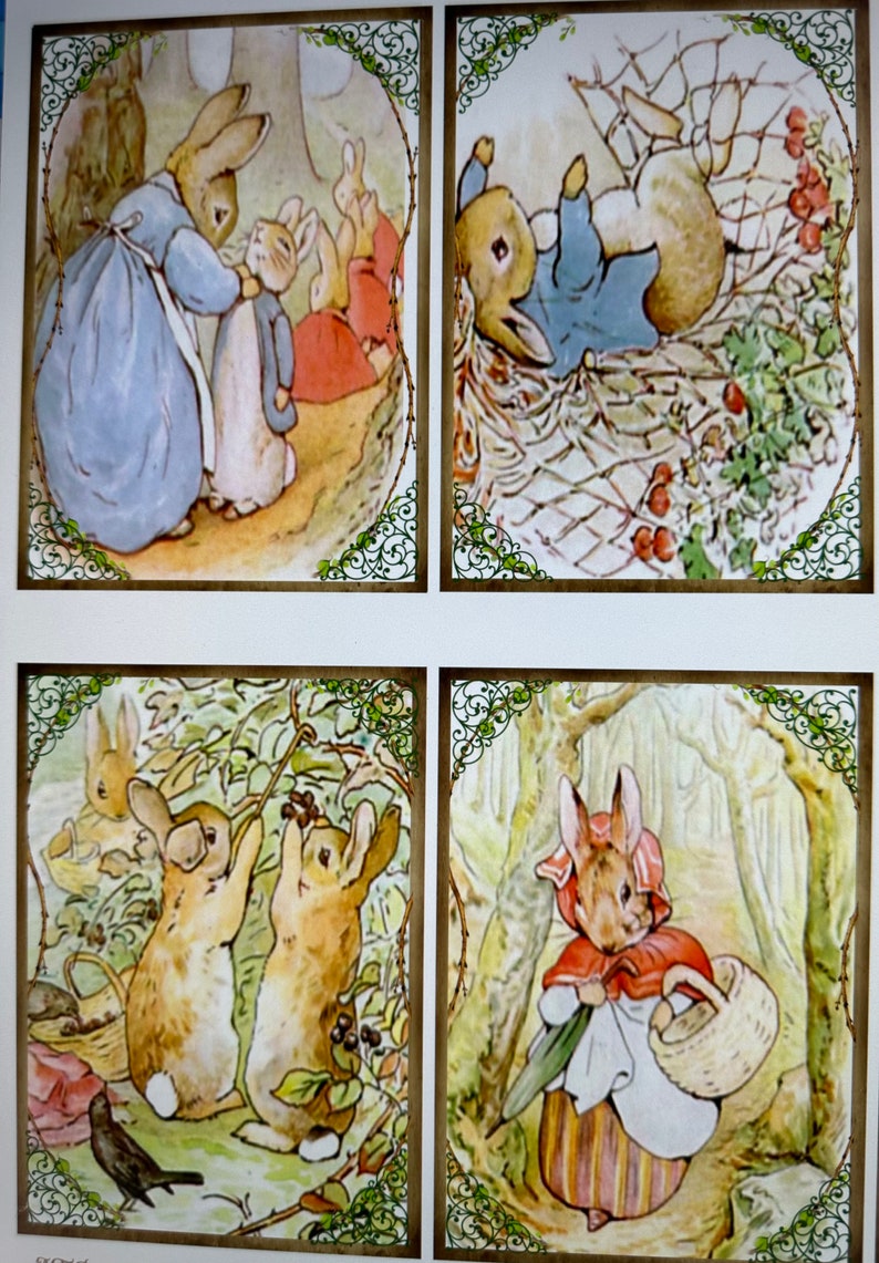 BEATRIX POTTER Peter Rabbit Mr.mcgregor Set 1 Circles ATC Cards Tags ...