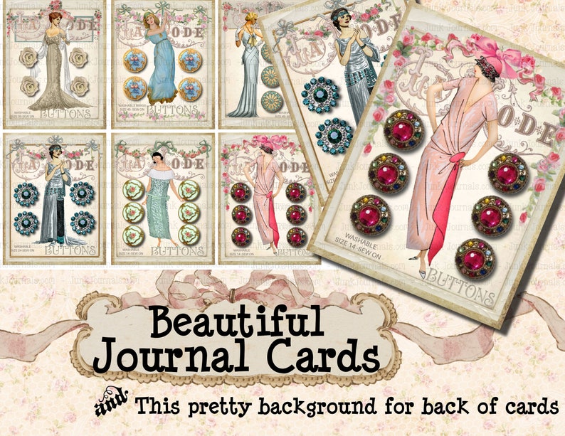 PRINTABLE BUTTON CARDS Both Blanks to Organize and Beautiful - Etsy
