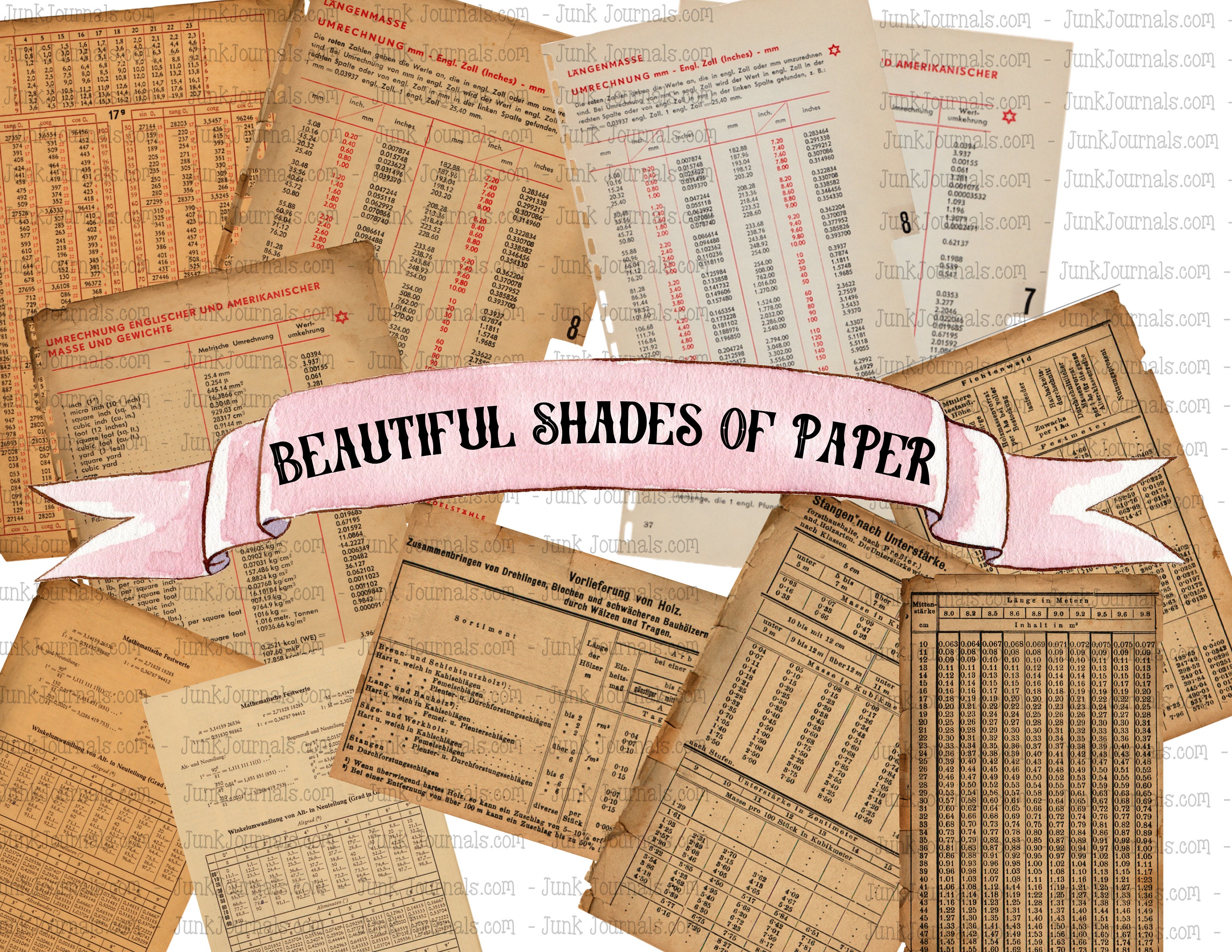 ANTIQUE NUMBERS CALCULATION Tables, Charts, Cards Vintage Ephemera Huge ...
