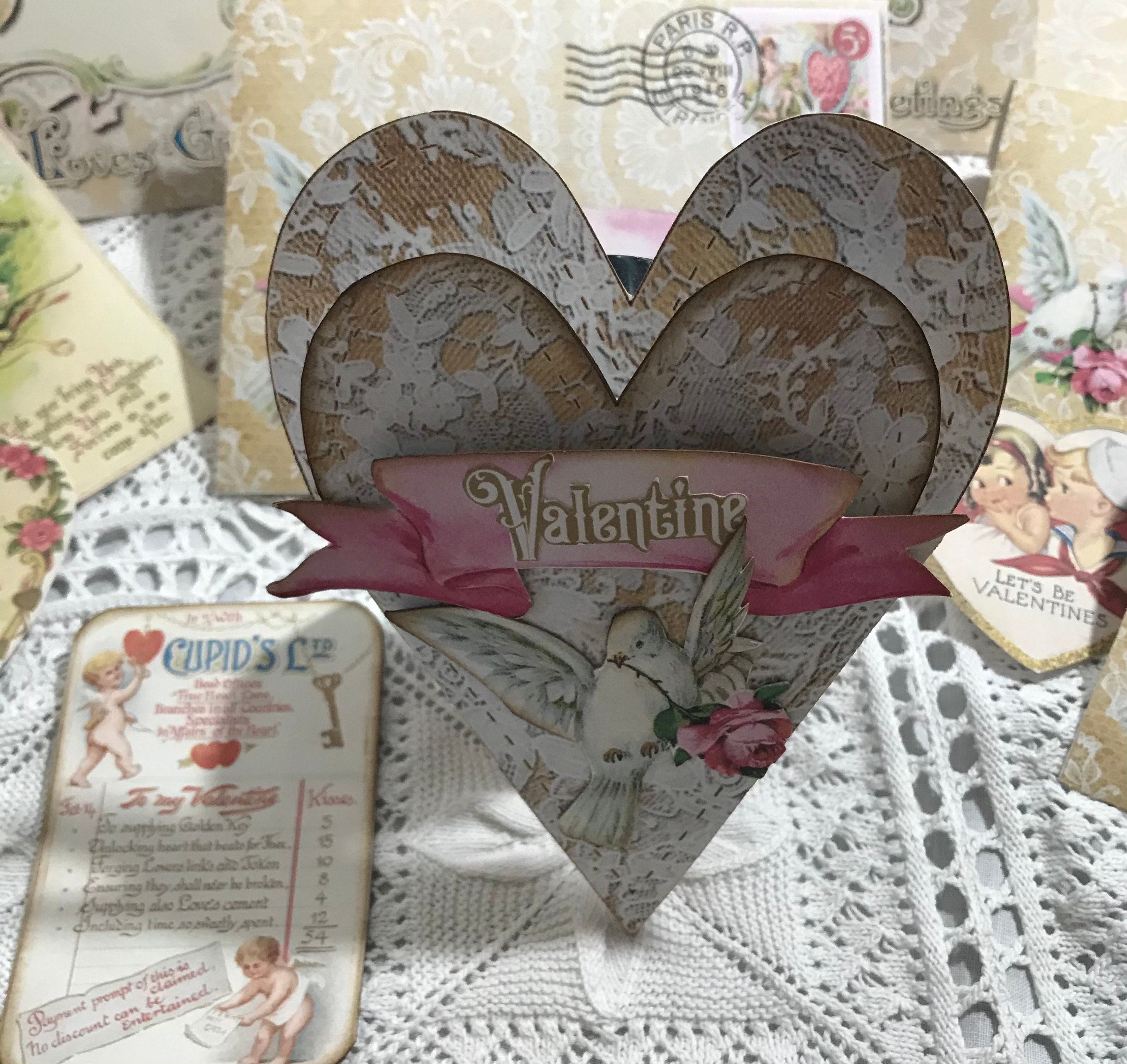 LOADED VALENTINE HEART Pocket Cards With Envelopes, Postcards, Greeting ...