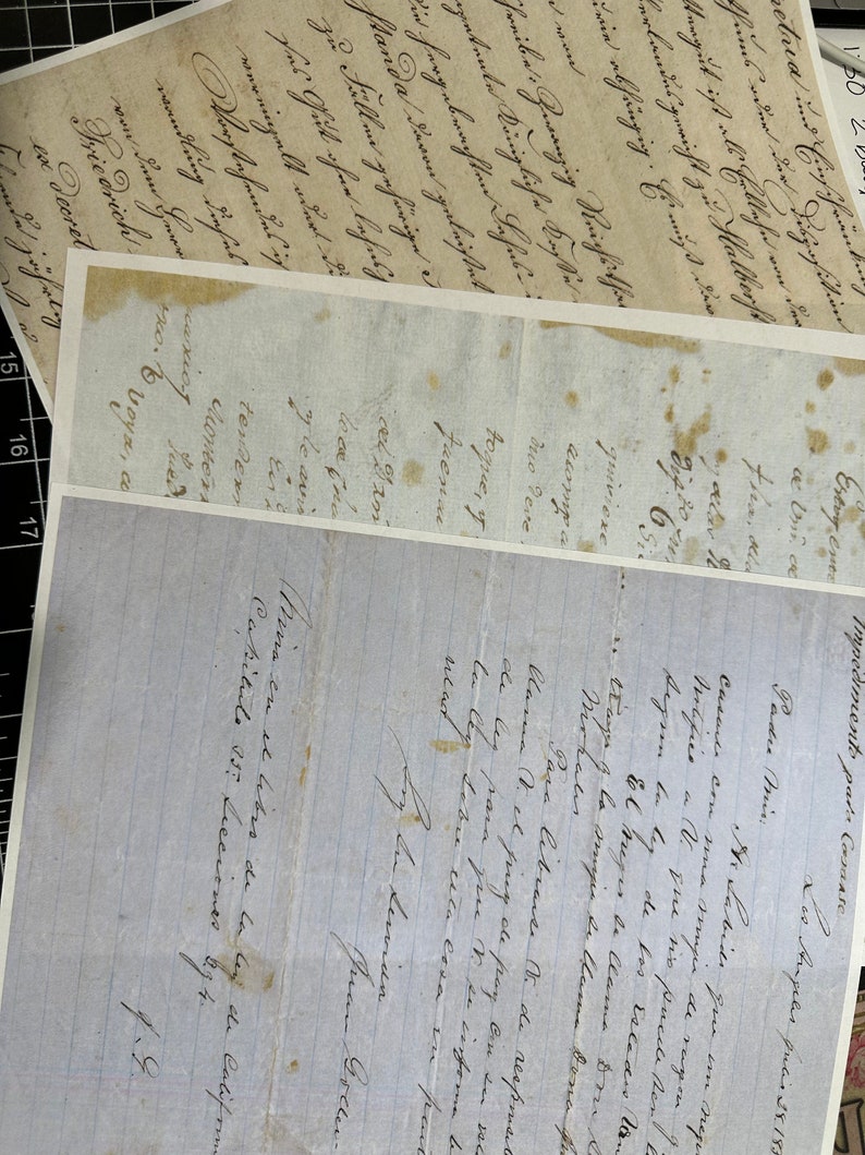 1700s & 1800s ANTIQUE HANDWRITTEN LETTERS Ephemera, Vintage Calligraphy ...