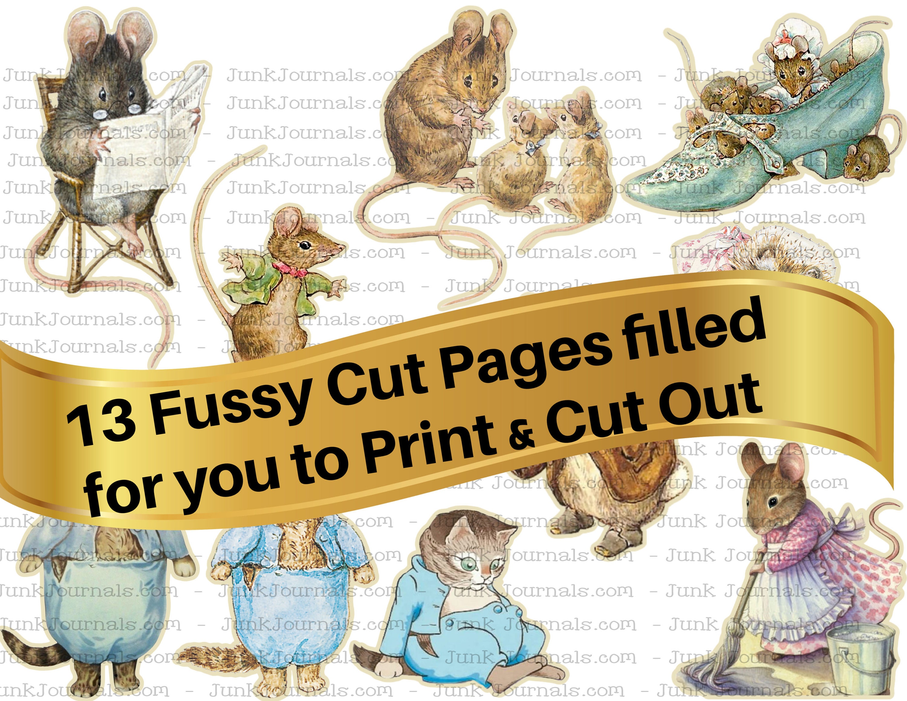 125 PRINTABLE PETER RABBIT Beatrix Potter & Garden Clip Art Fussy Cuts ...