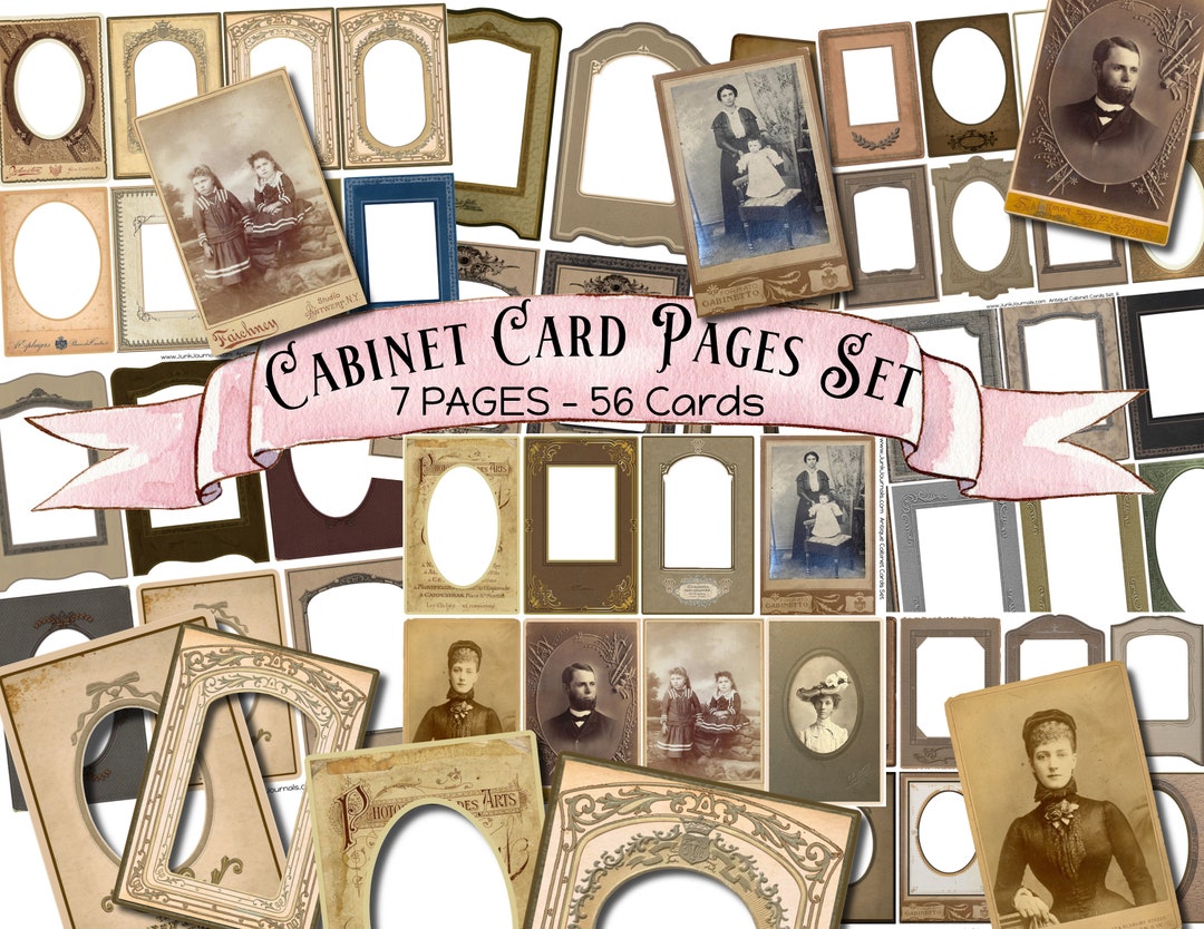 ANTIQUE CABINET CARDS - Frames - Collage Sheets. Printable Pages ...