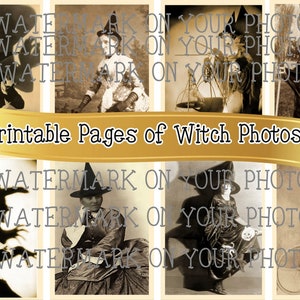 103 VINTAGE WITCH PHOTOS Ephemera 6 Printable Sheets Etc Cards 54 Charm ...