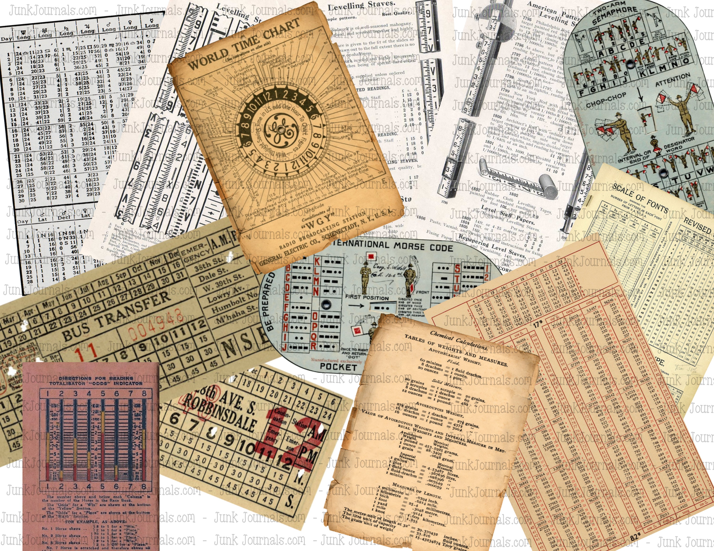 ANTIQUE NUMBERS CALCULATION Tables, Charts, Cards Vintage Ephemera Huge ...