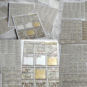 200 PRAYER JOURNAL FAITH Bible Words & Phrases Vintage Tag Labels God ...