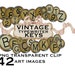 VINTAGE TYPEWRITER KEYS Printable Digital Bundle 7 Pages & 42 Clip Art ...