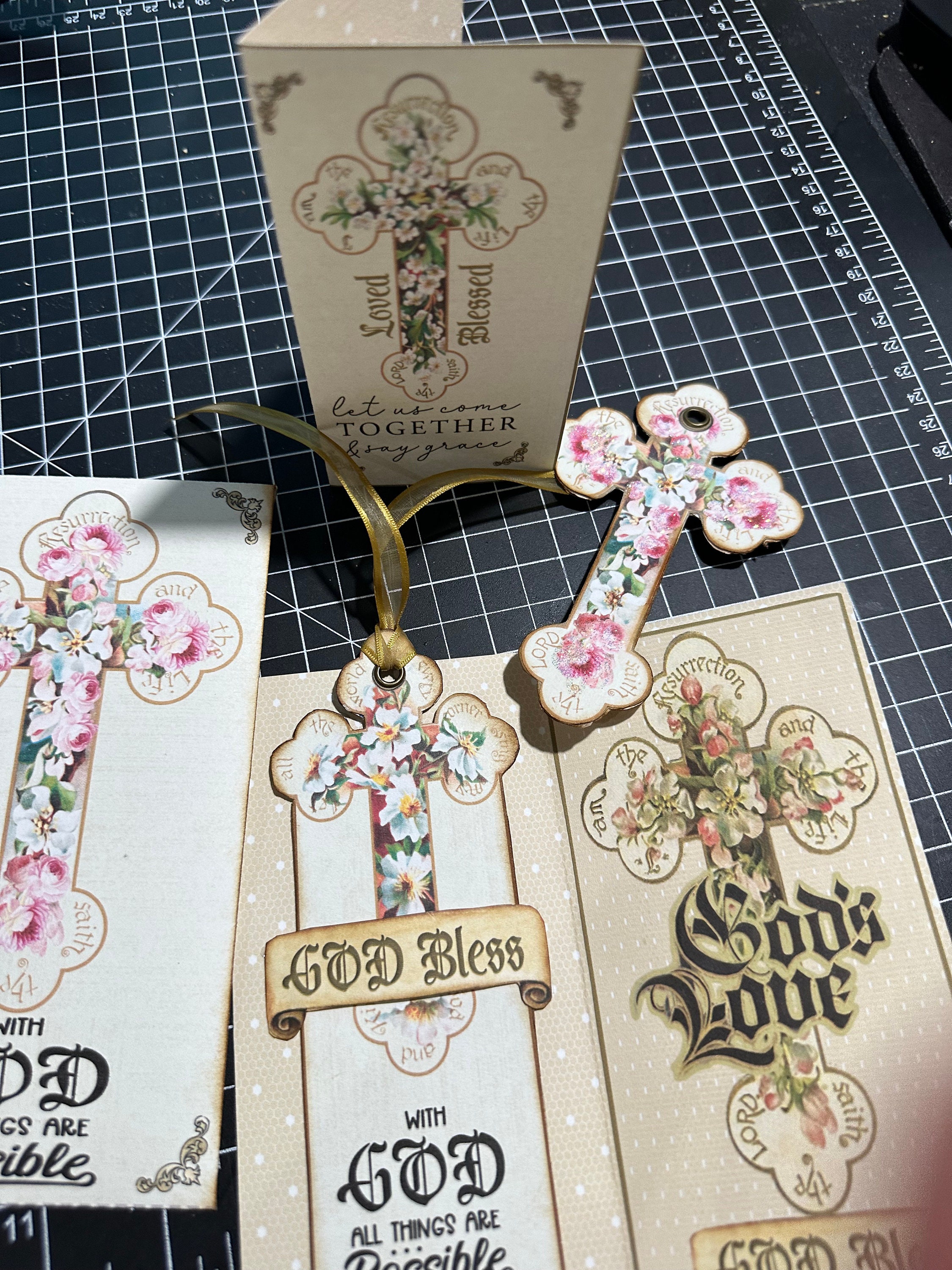 BEAUTIFUL CROSS KIT Paper Digital Printable Greeting Cards, Bookmarks ...