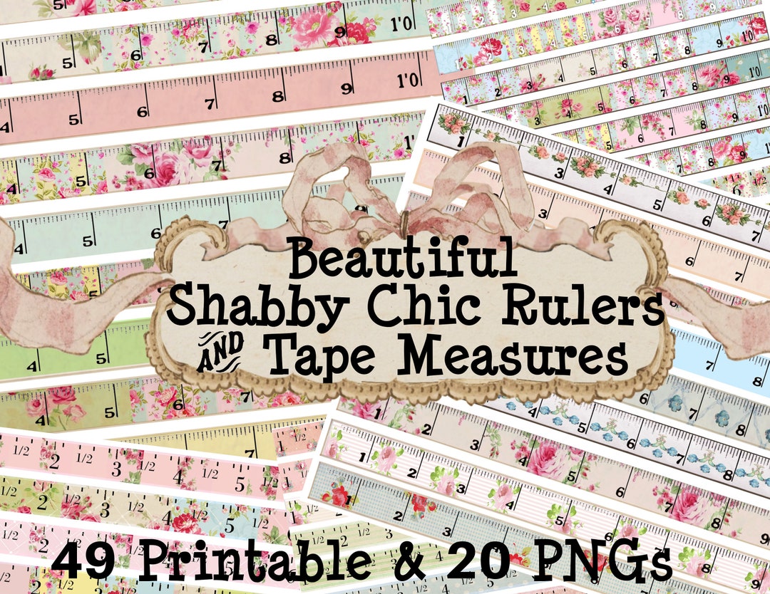 49 SHABBYCHIC BEAUTIFUL RULERS & Tape Measures Printable Collage Sheets ...
