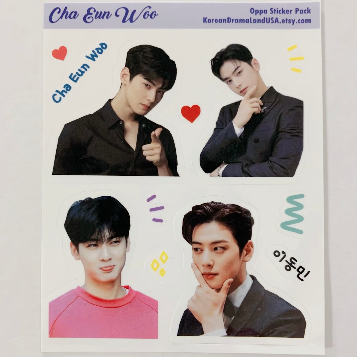 Cha Eun Woo Premium Waterproof Vinyl Sticker Sheets Korean | Etsy