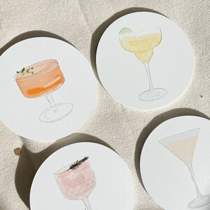 Cocktail Drink Coasters Set of 4 Coasters Absorbent Coasters - Etsy