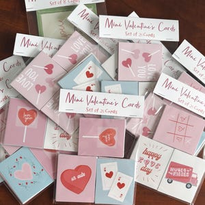 Mini Valentine's Day Cards, Valentine's Pack, Set of 8 or 16, Love ...