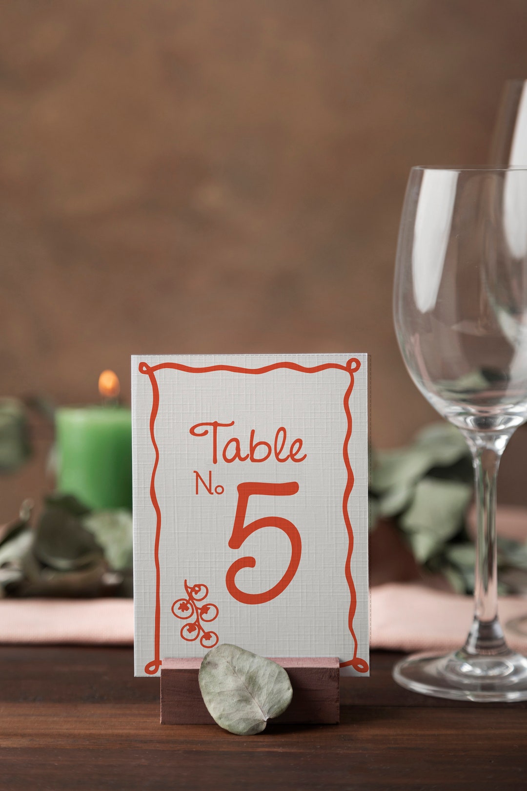 Italian Theme Wavy Table Sign Template, Wedding Table Numbers, Wedding ...
