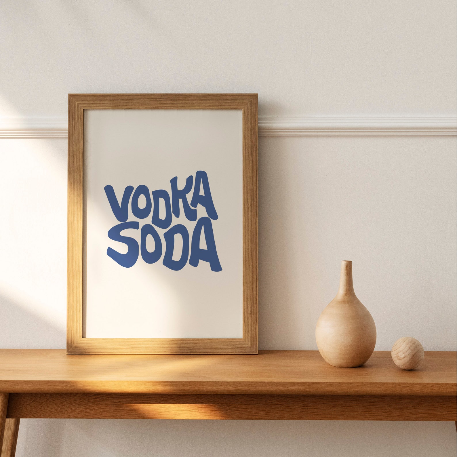 Vodka Soda Groovy Typography Cocktail Art Print, Colourful Liquor Drink ...